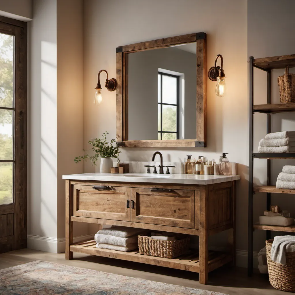 Elevate Your Bathroom Decor: Farmhouse Bathroom Mirror with Shelf ...